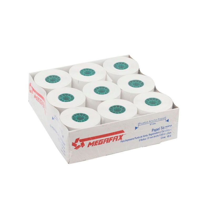 Rollo para terminal punto de venta térmico 9 pzas. 57mm de ancho x 60mm ...