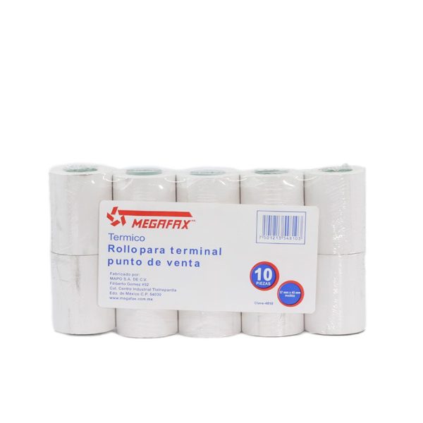 Rollo para terminal punto de venta térmico 9 pzas. 57mm de ancho x 60mm ...