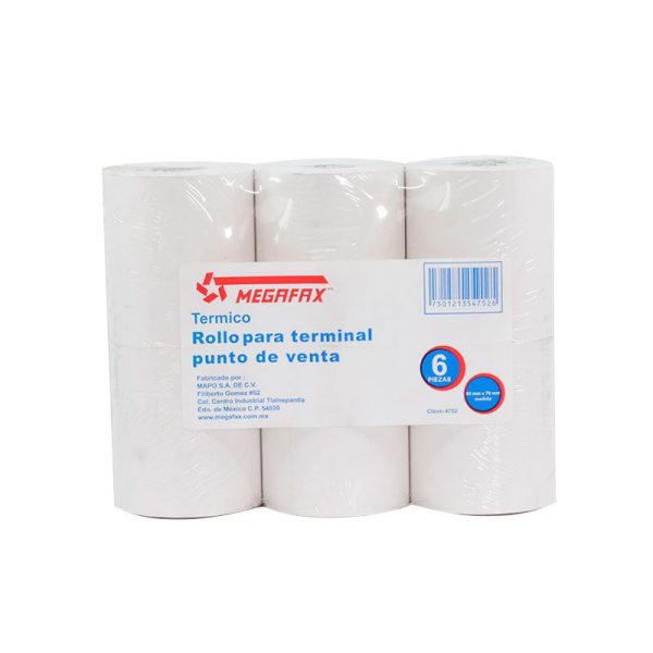 Rollo para terminal punto de venta térmico 12 pzas. 80mm de ancho x ...